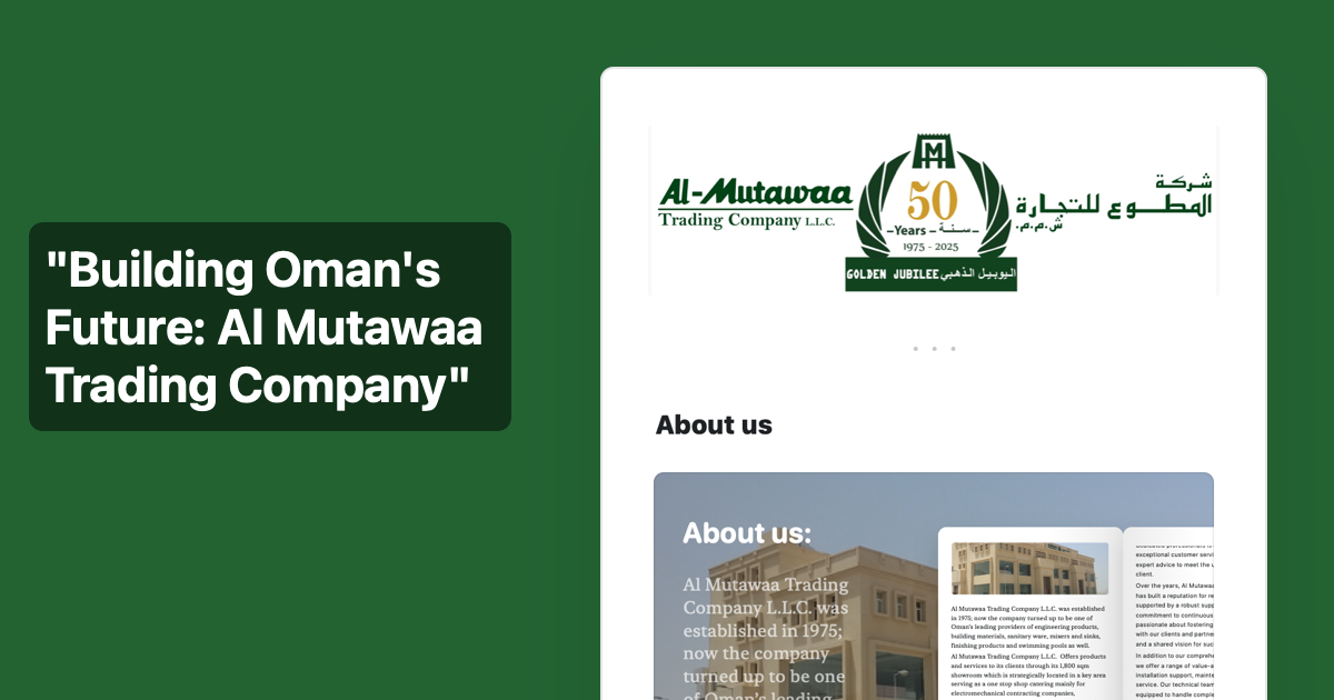 "Building Oman's Future: Al Mutawaa Trading Company"