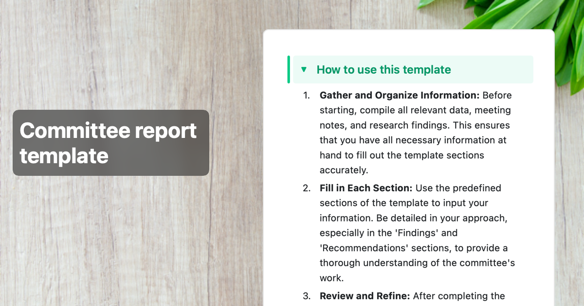 Committee report template