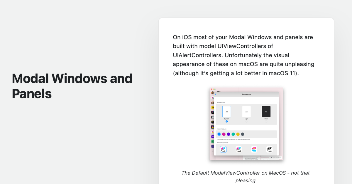 Modal Windows and Panels