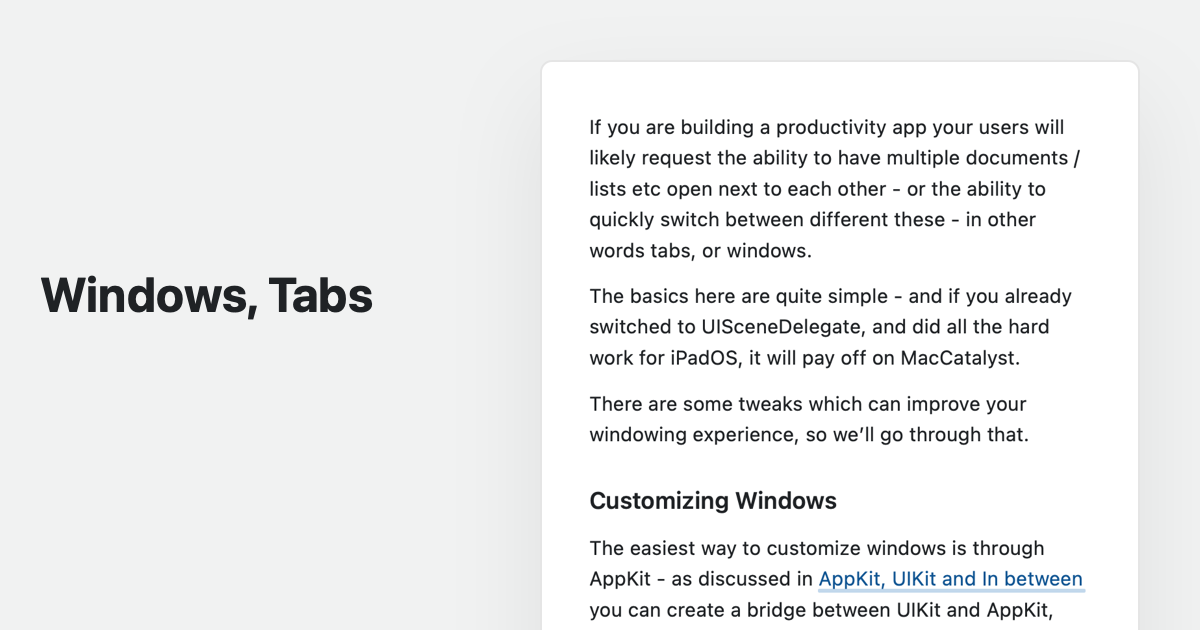 Windows, Tabs
