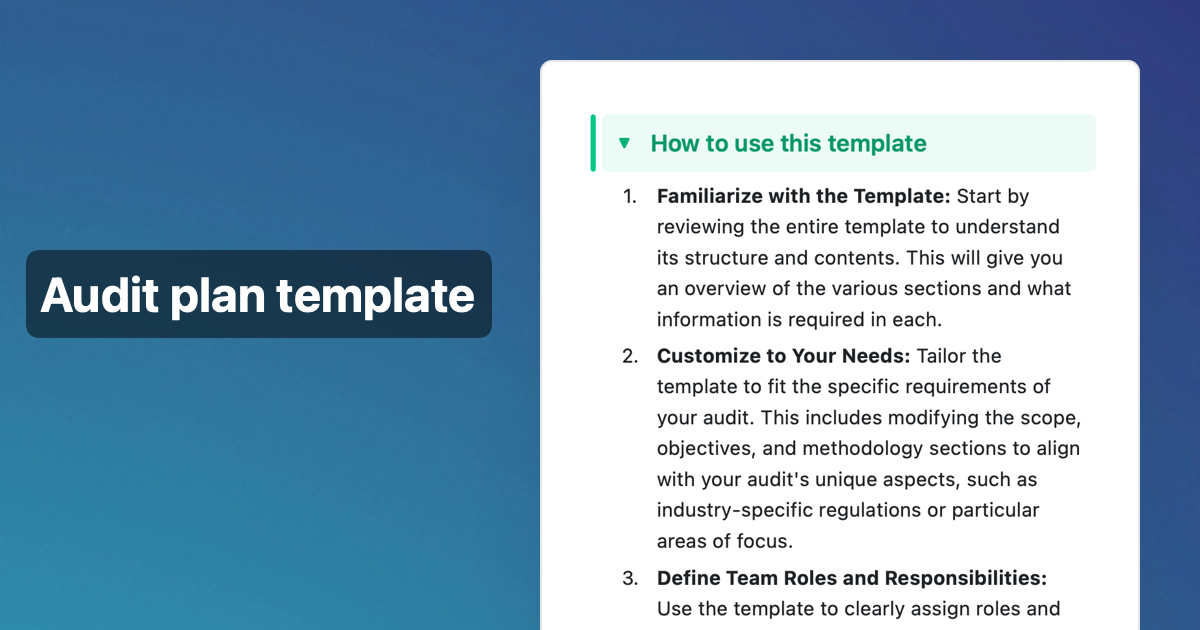 Audit plan template