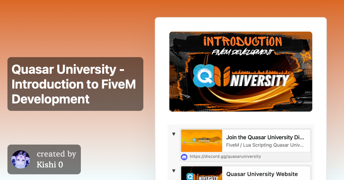 Quasar University - Introduction to FiveM Development