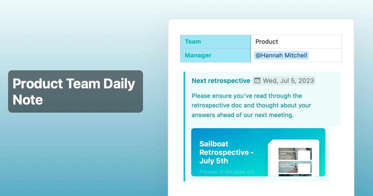 Product Team Daily Note