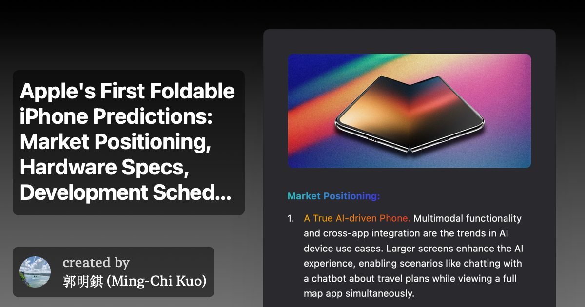 Apple's First Foldable iPhone Predictions: Market Positioning, Hardware ...