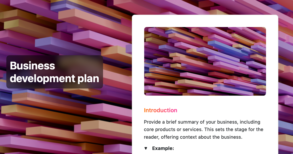 Business development plan