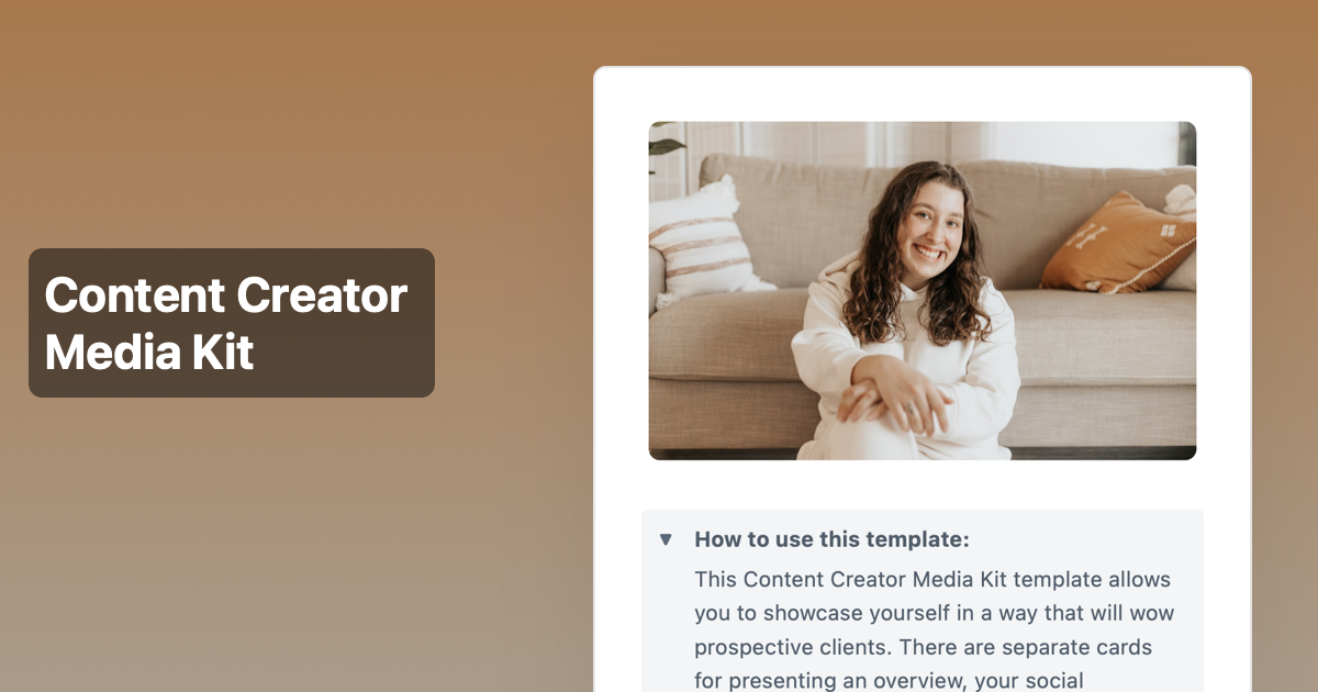 Content Creator Media Kit