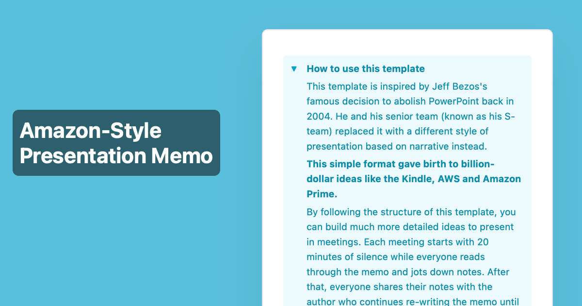 Amazon Style Presentation Memo