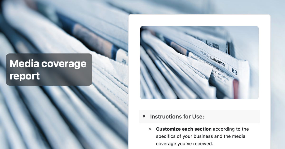 Media coverage report