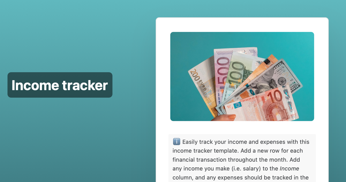 Income tracker