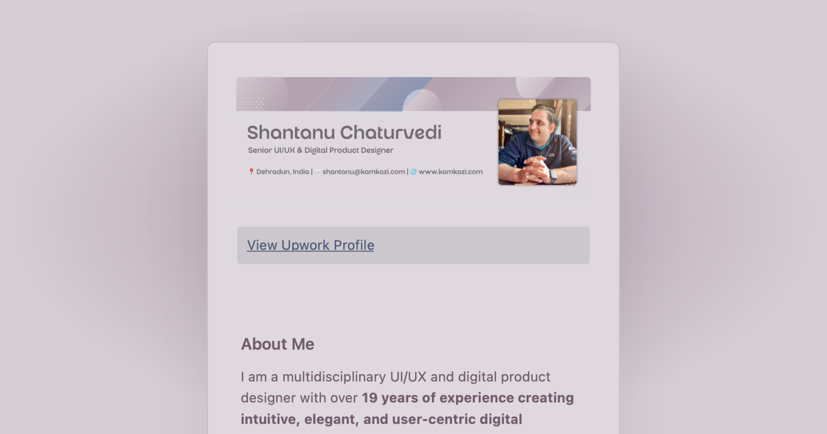 Shantanu Chaturvedi - Profile