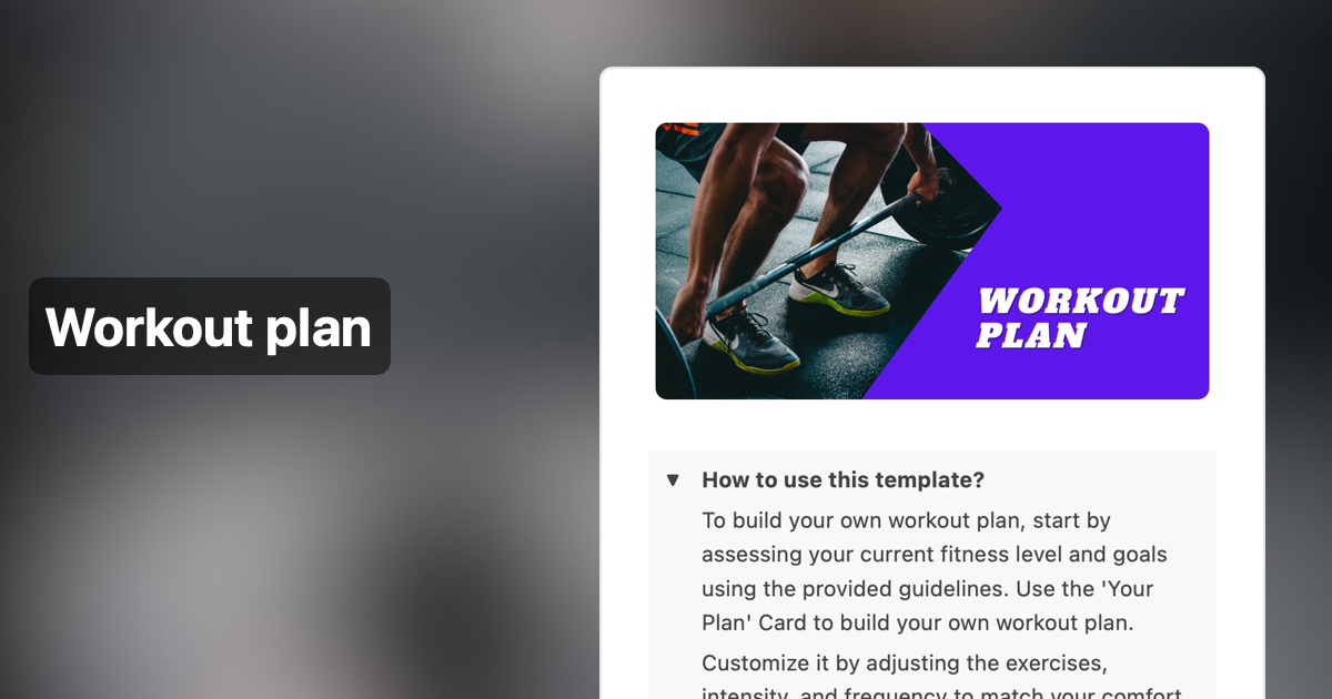 Workout Plan