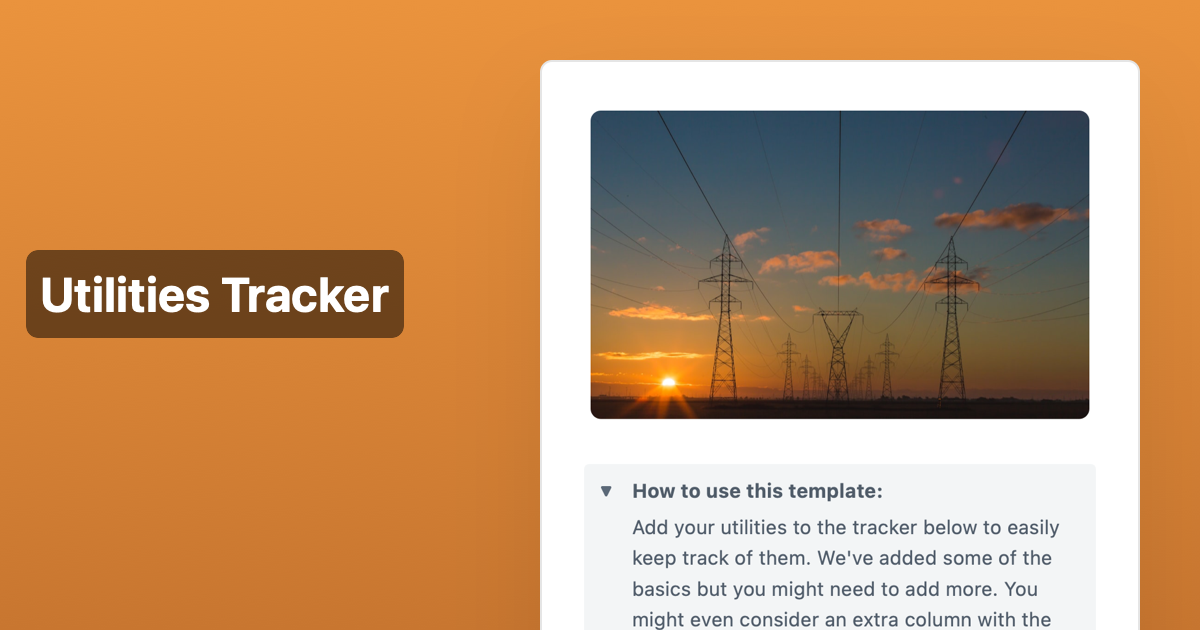 Utilities Tracker