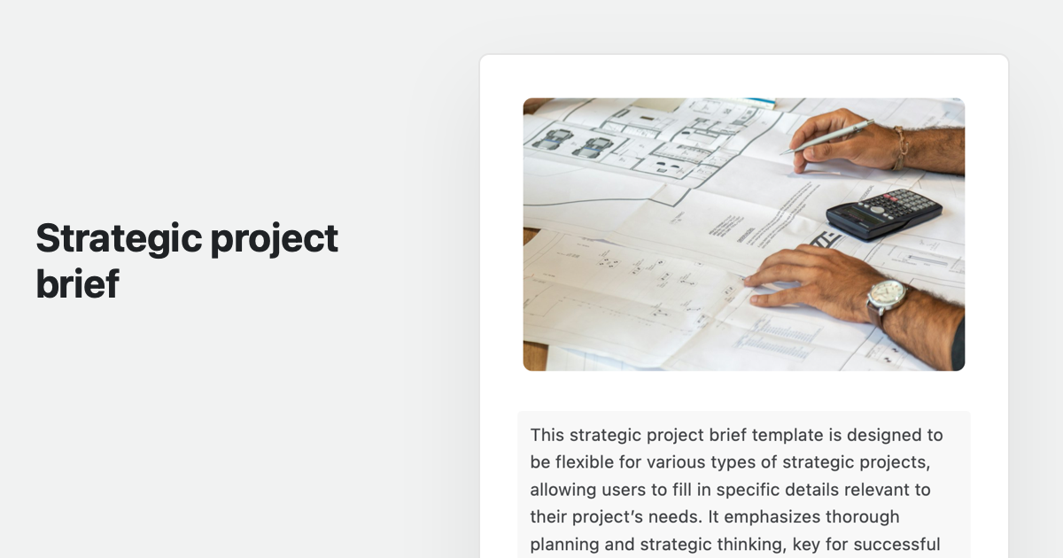 Strategic project brief