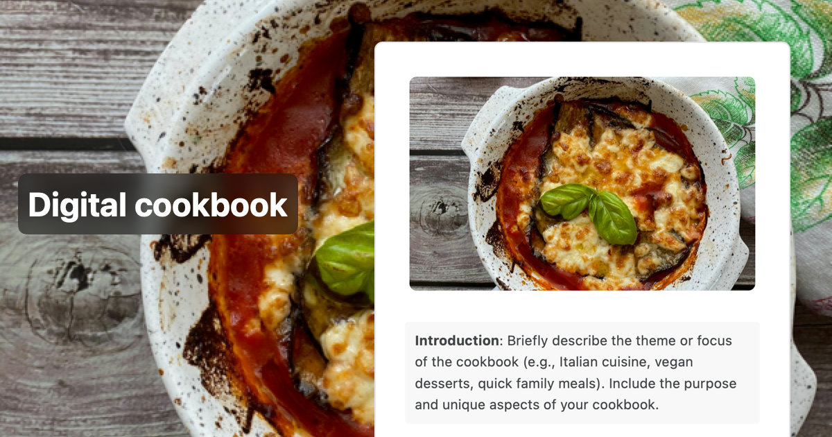 Digital cookbook