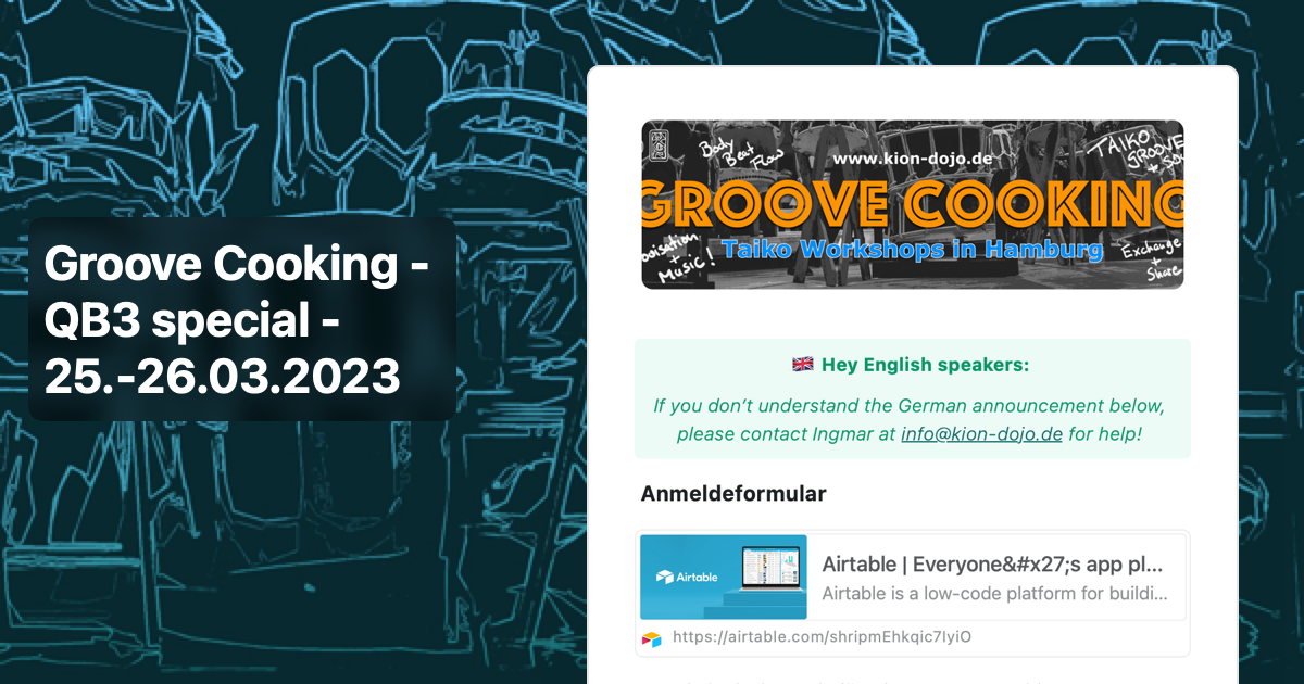 Groove Cooking - QB3 special - 25.-26.03.2023