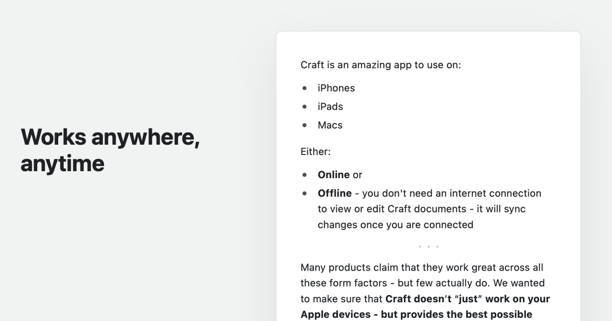 Works anywhere, anytime