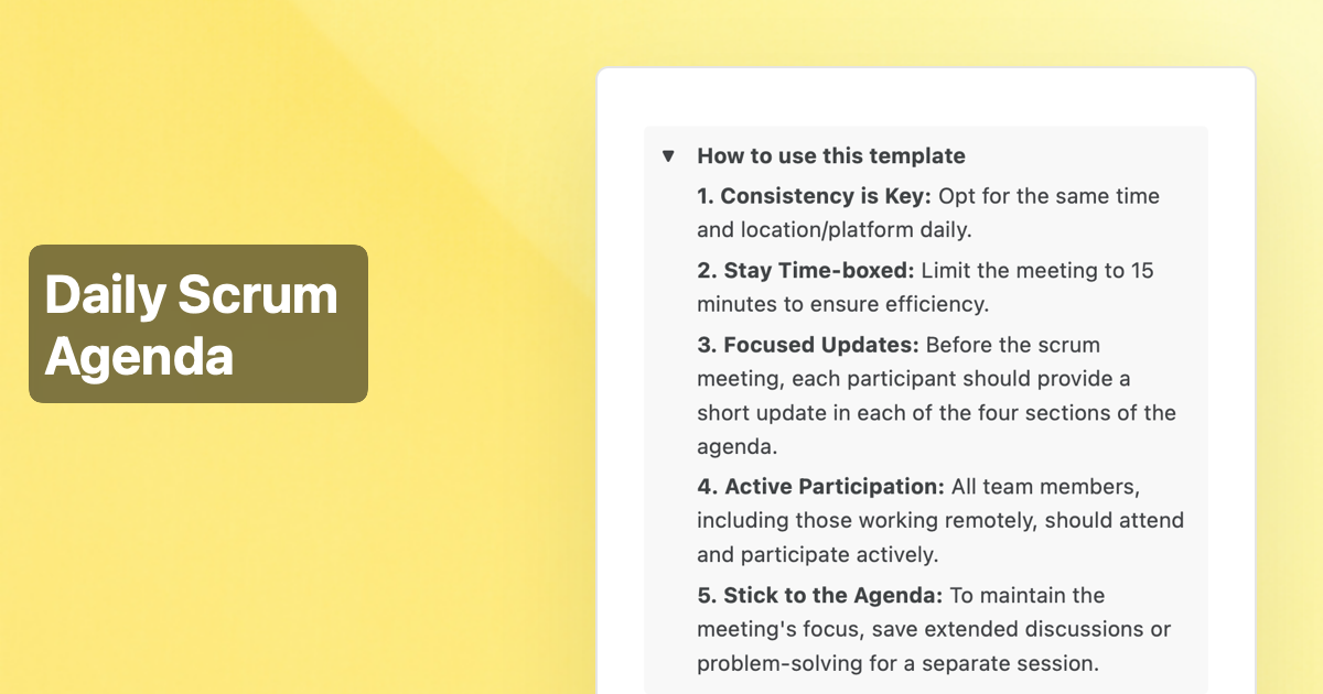 Daily Scrum Agenda