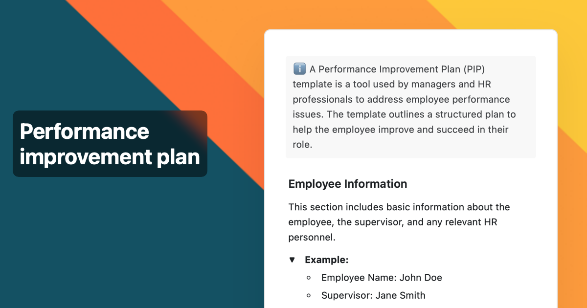 Performance improvement plan