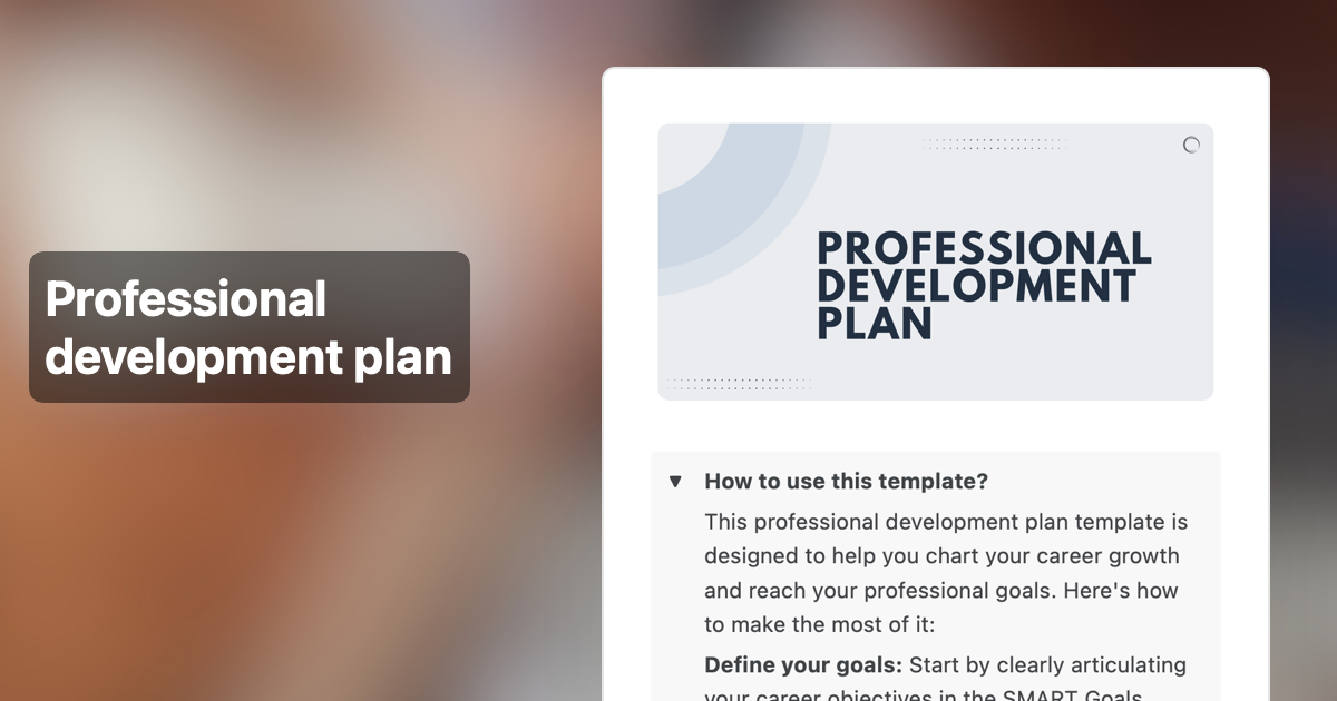 Professional development plan