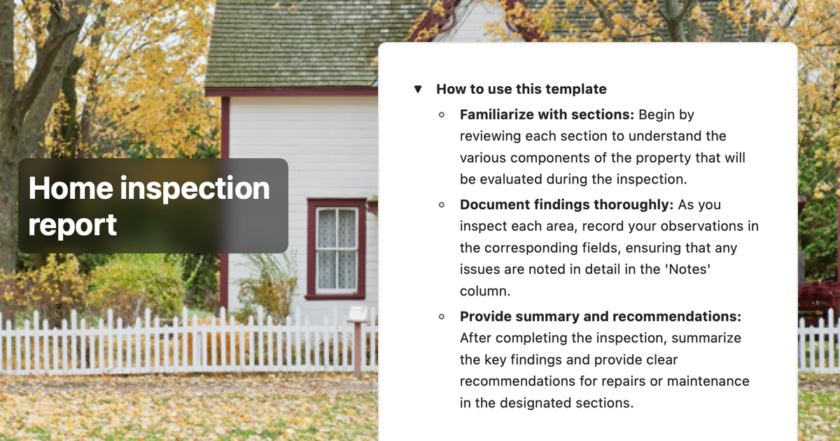 Home inspection report