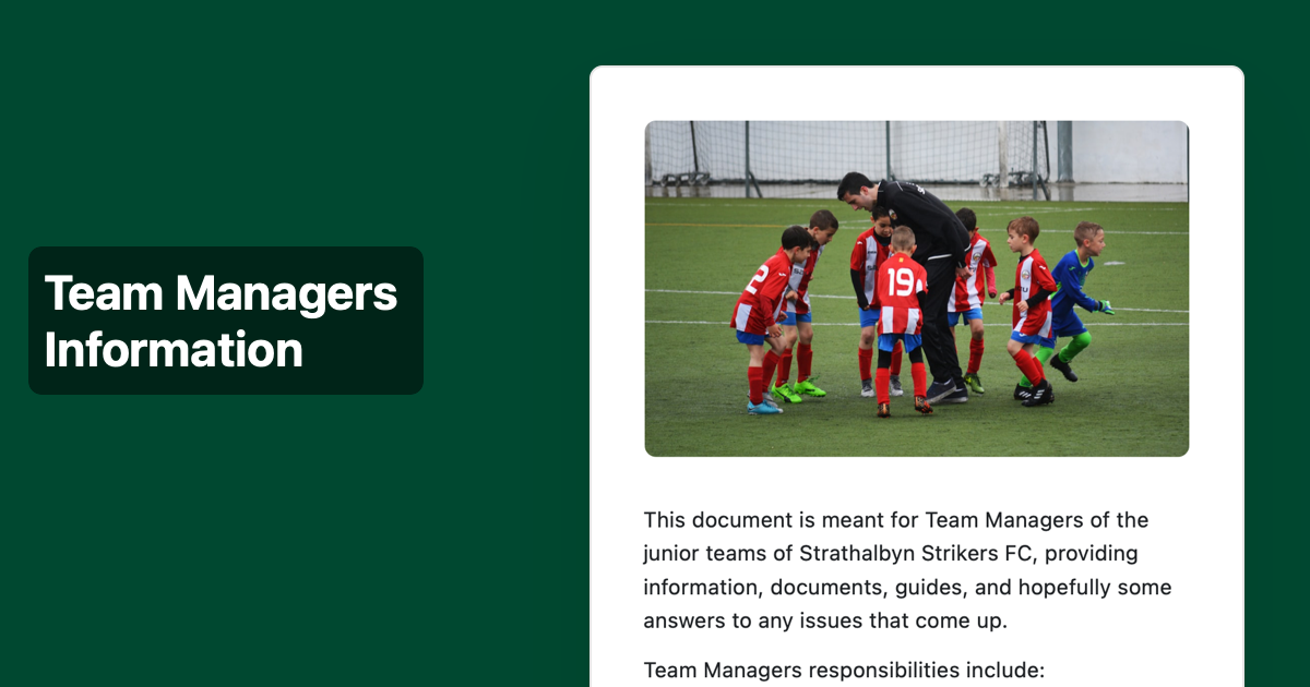 Team Managers Information