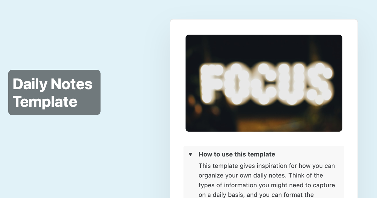 Daily Notes Template