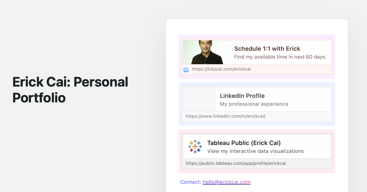 Erick Cai: Personal Portfolio