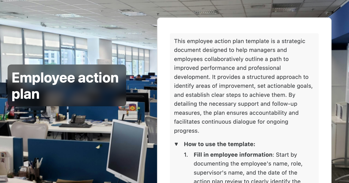 Employee action plan
