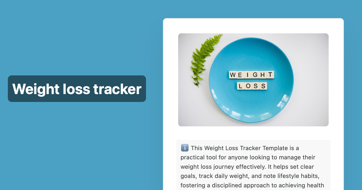 Weight loss tracker