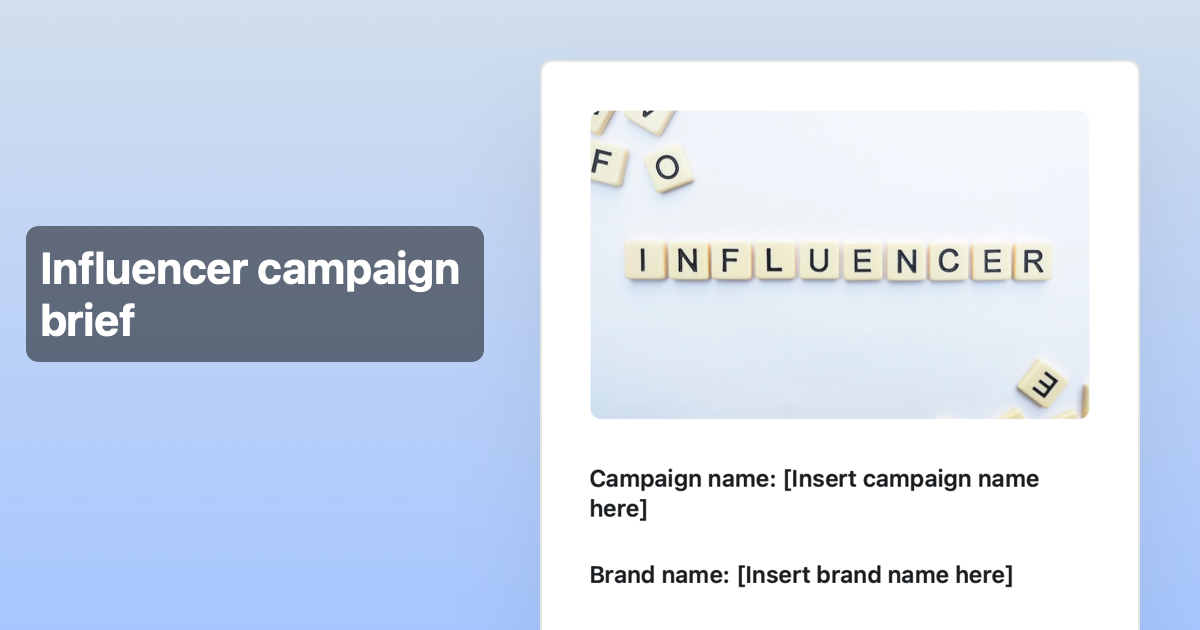 Influencer campaign brief