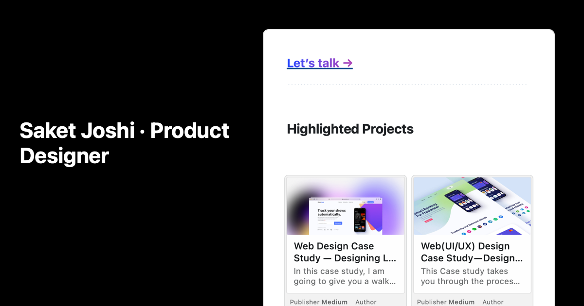Saket Joshi · Product Designer